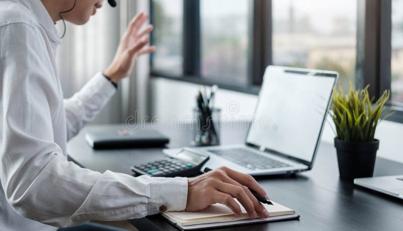 Asian Man Use Computer Freelancer Working from Home,Concept Business Technology Stock Image ...