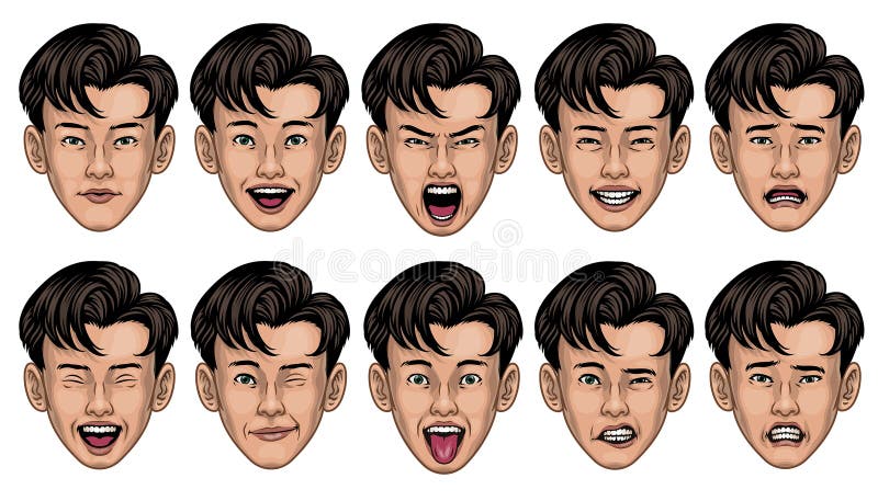 Chinese Face Man Stock Illustrations – 4,312 Chinese Face Man Stock ...