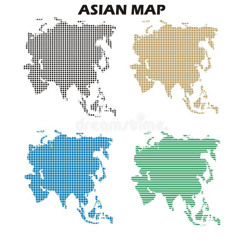 Asian map vector logo stock vector. Illustration of design - 121690760