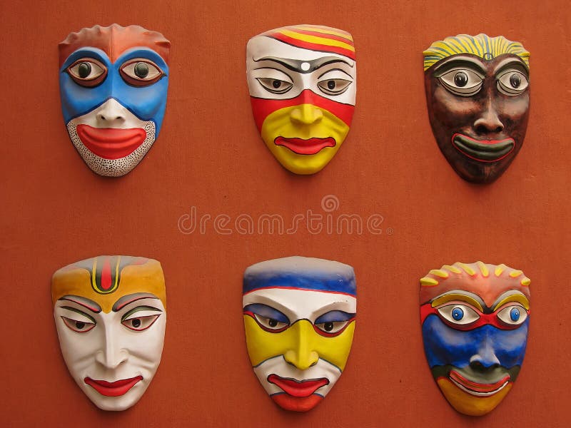 Asian masks stock image. Image of isolated, traditional - 22283407