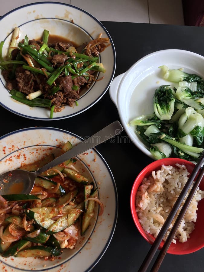 Asian meal stock image. Image of stirfriedvegetables - 213603143