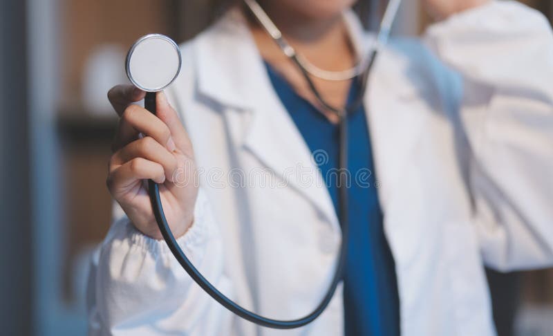 Asian Medical Student with Stethoscope in Hand Stock Image - Image of ...