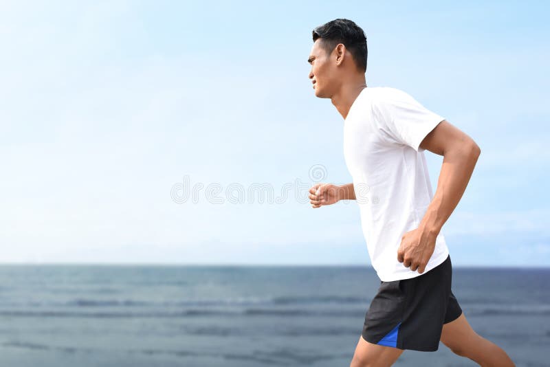 Asian man running stock photo. Image of endurance, diet - 96221674