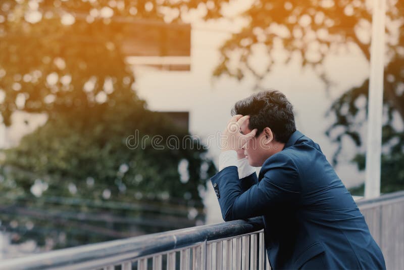 Asian Men are Worried about Becoming Unemployed Stock Image - Image of ...