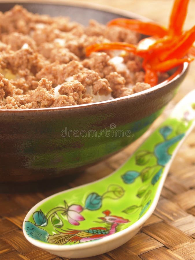 Asian minced pork rice stock photo. Image of pork, breakfast - 11689358
