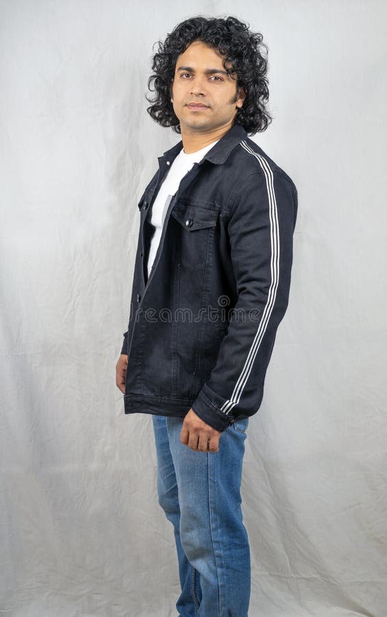 Asian Model Wearing Black Jacket Stock Image - Image of jacket, pose ...