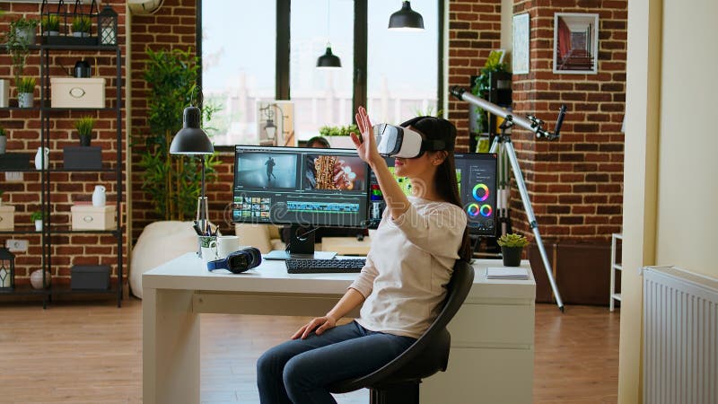 Asian Modern Editor Using Virtual Reality Glasses and Mixing Video ...