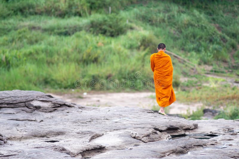 Asian Monk Standing in the Nature Background Editorial Stock Photo ...