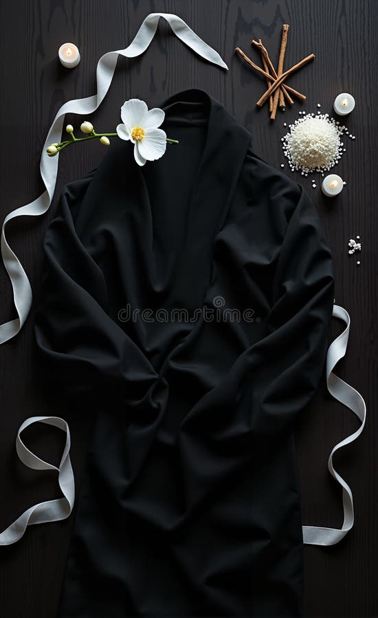 Asian Mourning Interior Scene with Orchid Stock Illustration ...