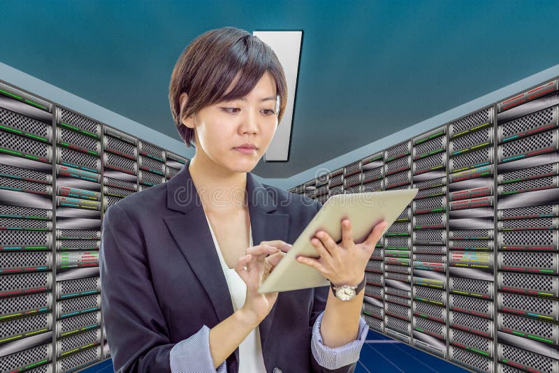 Asian Network Engineer in Server Room Stock Photo - Image of ...