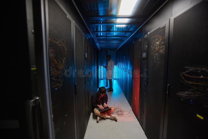 Asian Network Engineer in Server Room Stock Image - Image of privacy ...