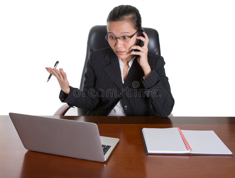 Asian Office Worker with Under Pressure Expression I Stock Image ...