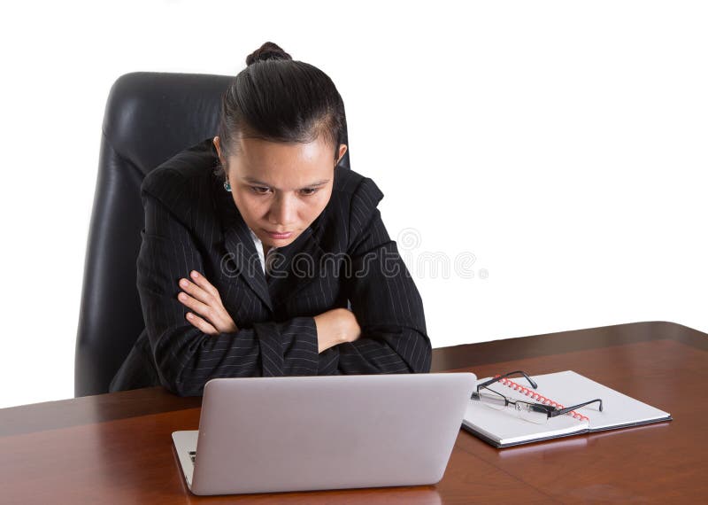 Asian Office Worker Under Pressure Expression IV Stock Image - Image of ...