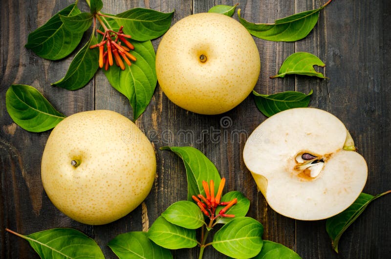 Asian pear stock photo. Image of white, ripe, juicy, black - 58962864