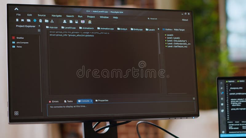 Asian Programmer Seen Typing Code For A User Interface Design On Dual 0693