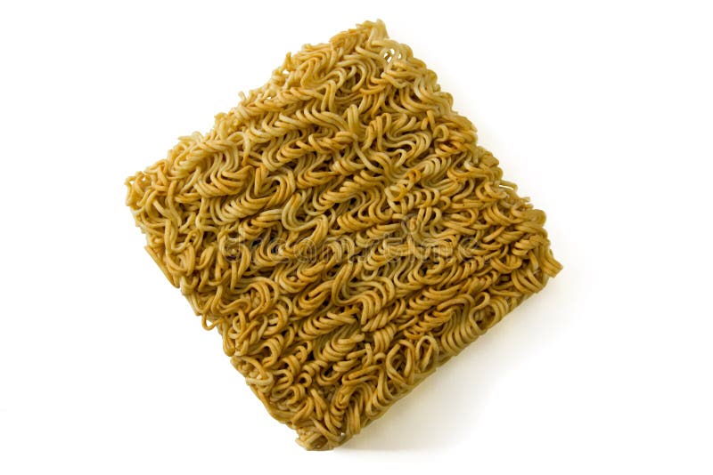 Asian Ramen Block of Instant Isolated on White Background. Stock Image ...