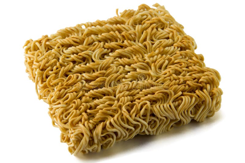 Asian Ramen Block of Instant Isolated on White Background. Stock Image ...