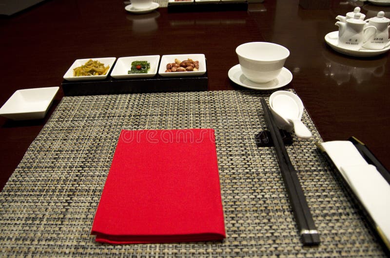 Asian Restaurant Table Setting Stock Photo - Image of starter ...