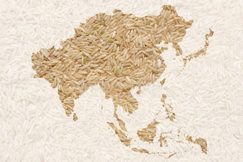 Brown rice world map stock image. Image of food, production - 5095255