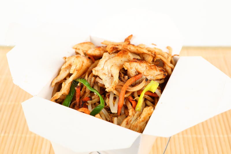 Asian rice with chicken stock photo. Image of foodbox - 103422530