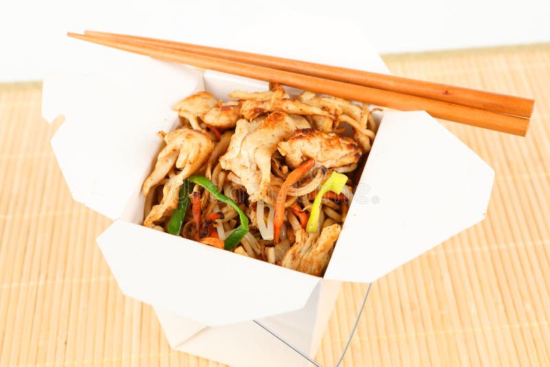 Asian rice with chicken stock photo. Image of foodbox - 88519276