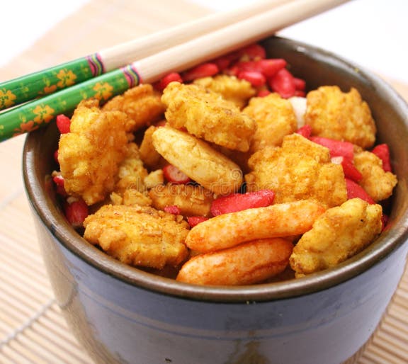 Asian Rice cookies stock image. Image of snack, chopsticks - 11514427