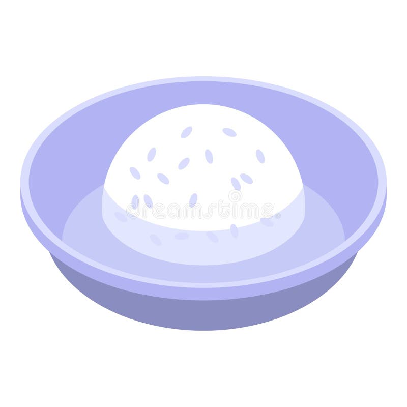 Asian Rice Dish Icon, Isometric Style Stock Vector - Illustration of ...