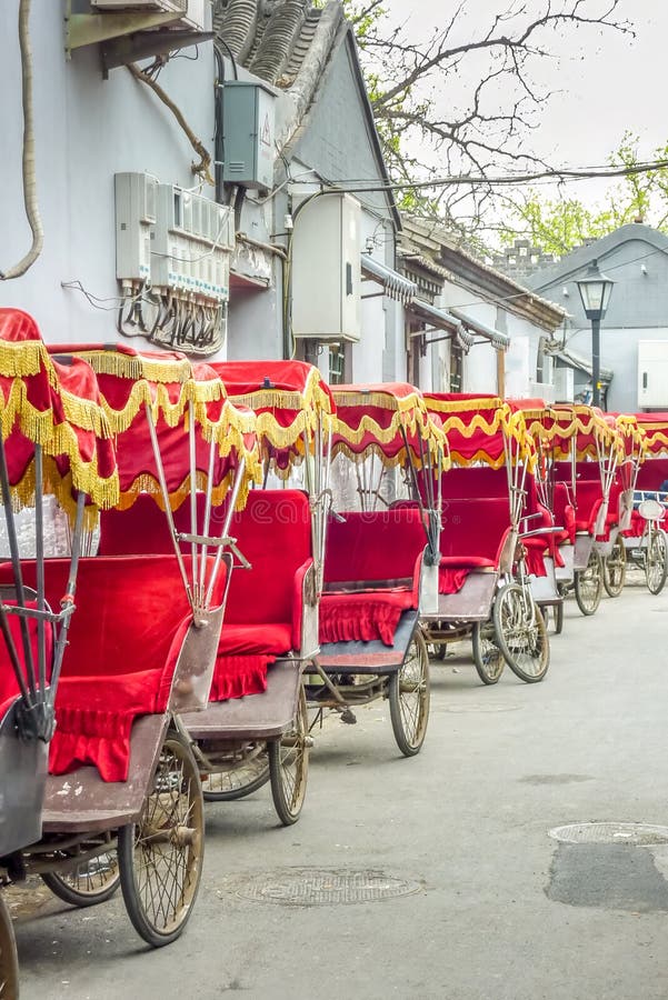 Asian rickshaws in Beijing stock photo. Image of jinricksha - 365148228