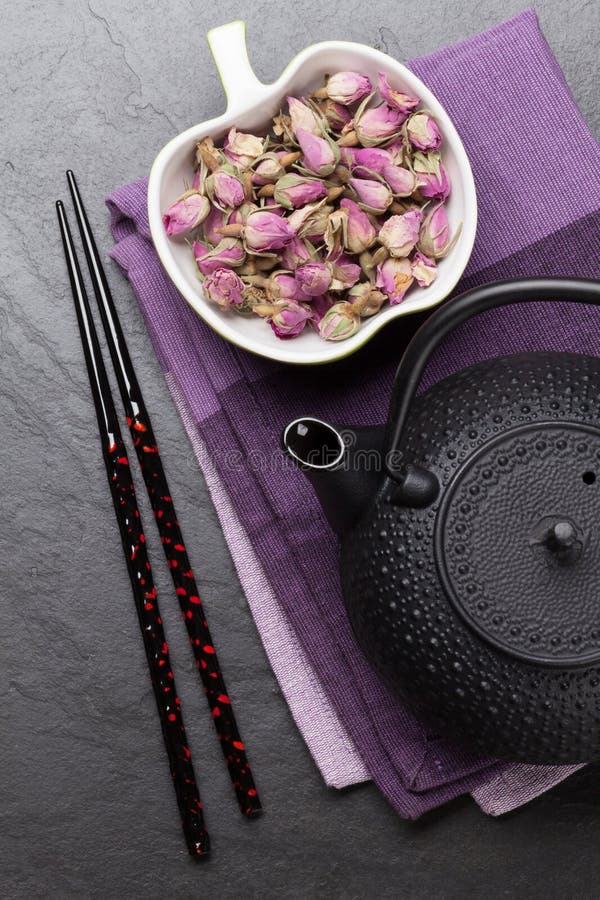 Asian rose tea and teapot stock photo. Image of china - 67424484
