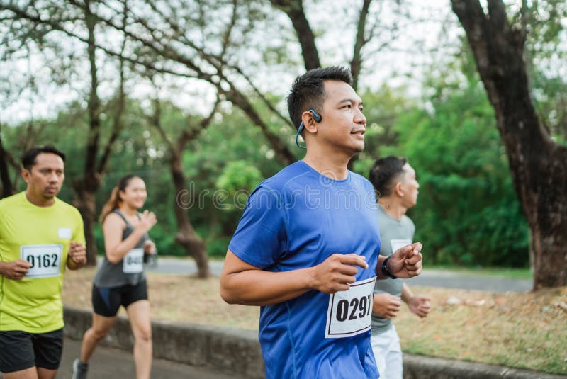 Asian Runner Participating on Marathon Event Stock Image - Image of ...