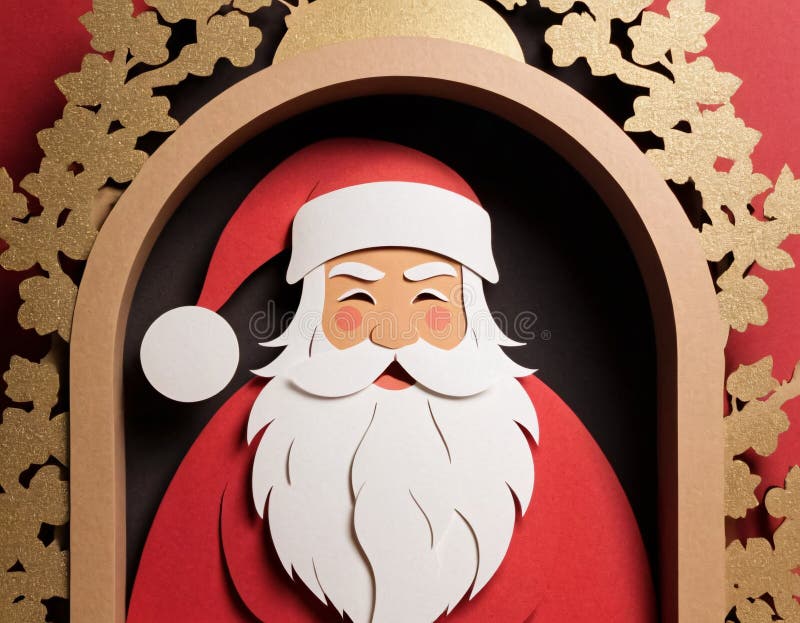 Asian Santa Claus Carved from Wood. Artificial Intelligence. Stock ...