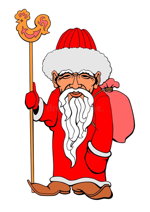 Asian Santa stock vector. Illustration of tajikistan - 80193579