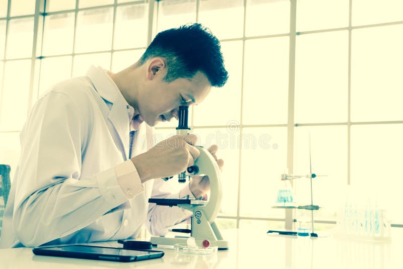 Two Scientists Chemists Conduct Research in the Laboratory Stock Image ...