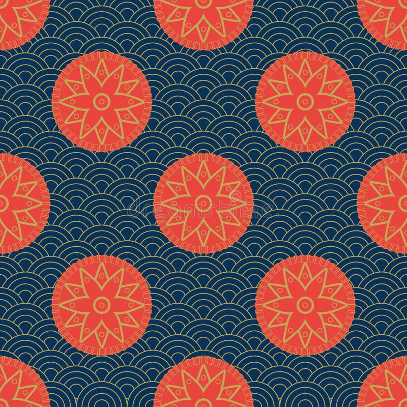 Asian seamless pattern stock vector. Illustration of abstract - 56827021