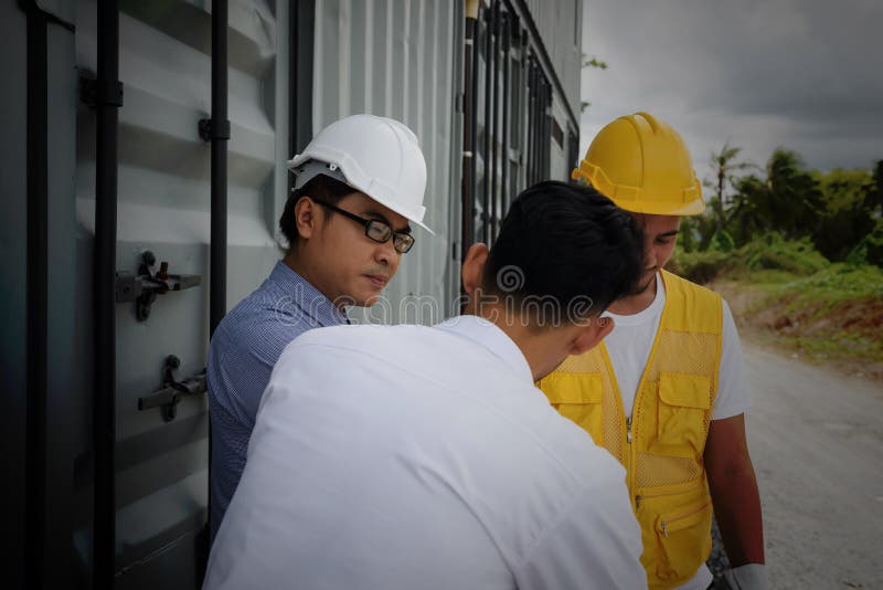 Senior Engineer Listen Construction Project Plan Stock Photo - Image of ...