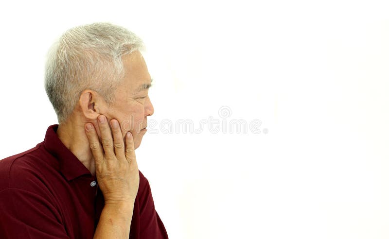 Asian Senior Man Thinking Unhappy with Copy Space Stock Photo - Image ...