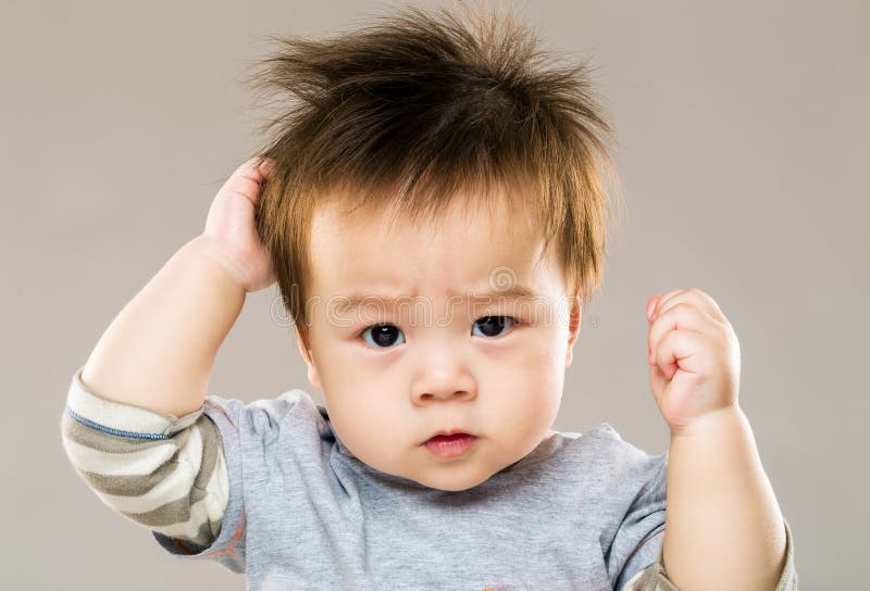 Chinese Baby Boy Covered with White Blanket Stock Photo - Image of ...