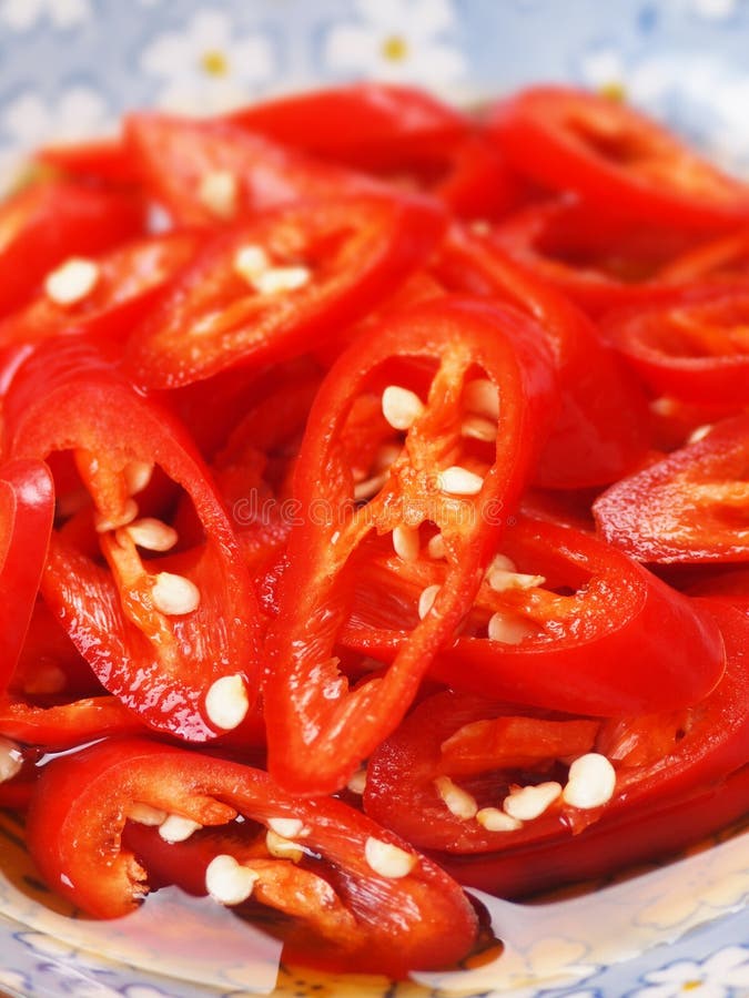 Asian sliced red chili stock image. Image of crunchy - 16830133