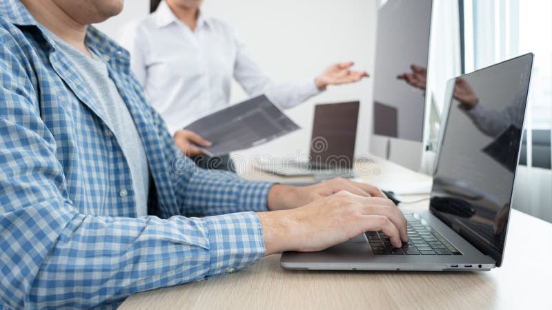 Asian Software Engineer Programmer Team Working Together On Project Of The System Coding New