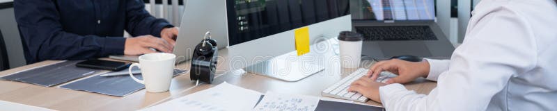 Asian Software Developers Office Team Sitting at Desk Stock Photo ...