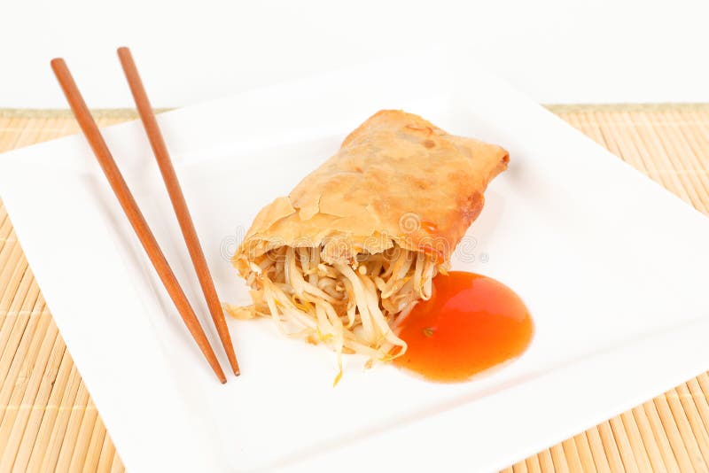 Asian Spring Roll with Sauce Stock Image - Image of sauce, sour: 107108619