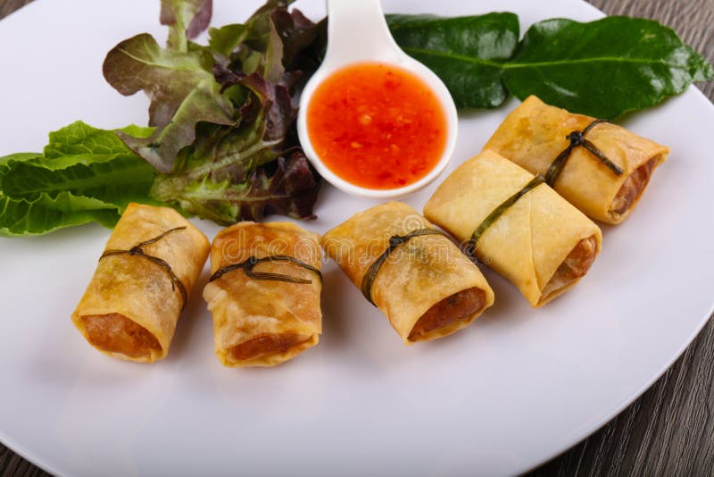Asian spring roll stock image. Image of china, deep - 111924623