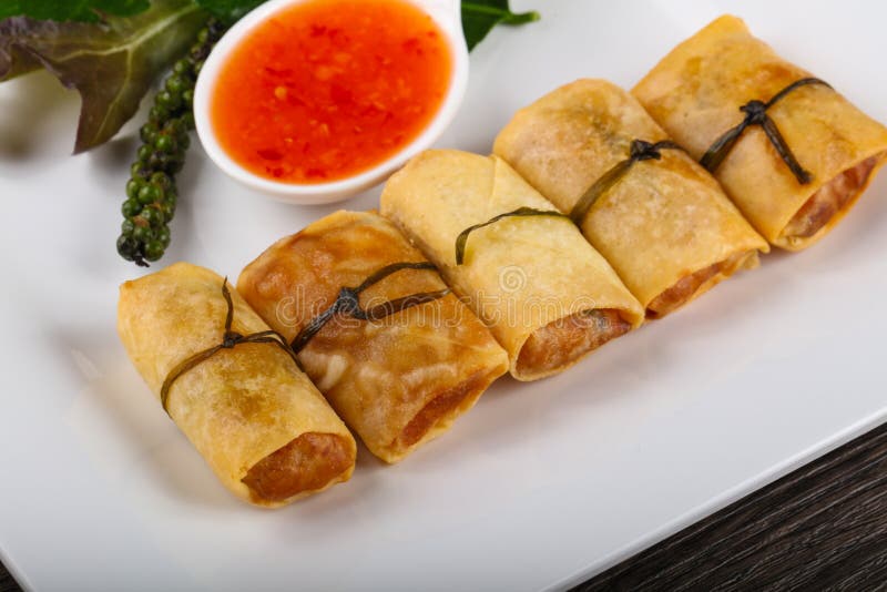 Asian spring roll stock image. Image of food, cuisine - 112272757