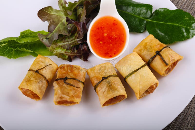 Asian spring roll stock image. Image of crispy, appetizer - 112273739