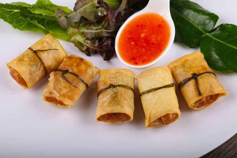 Asian spring roll stock photo. Image of crispy, chili - 112817800
