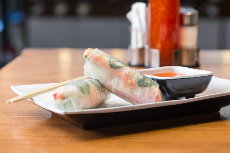 Asian Spring Rolls with Vegetables Stock Photo - Image of chicken ...