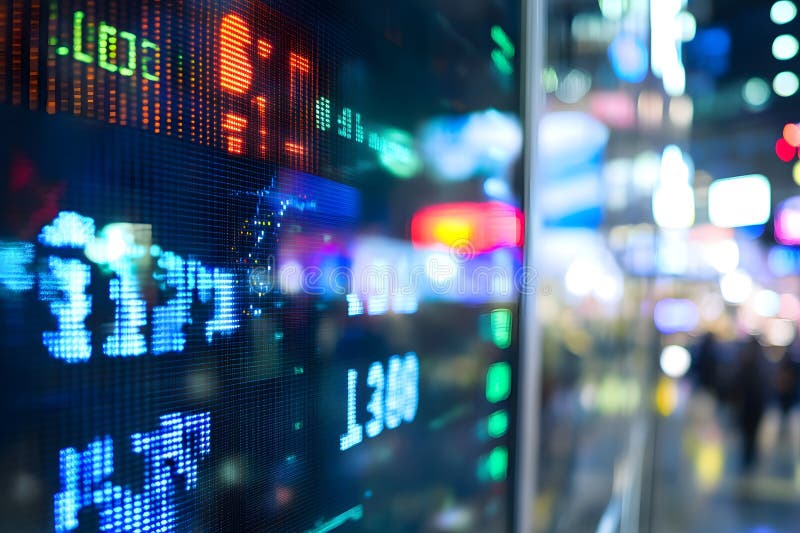 Asian Stock Exchange Board with Numbers Flipping in Real-time Updates ...