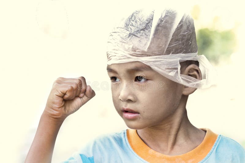 Asian Strong Boy is Flexing His Biceps Muscle. Isolated on White Stock ...