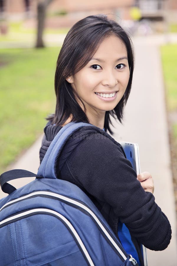 Asian Student Girl on Campus Stock Photo - Image of happy, mixed: 36107248