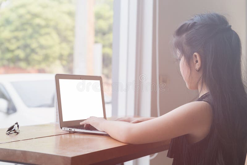 Asian Student Girl Learning, Studying Online Using Laptop Computer in ...